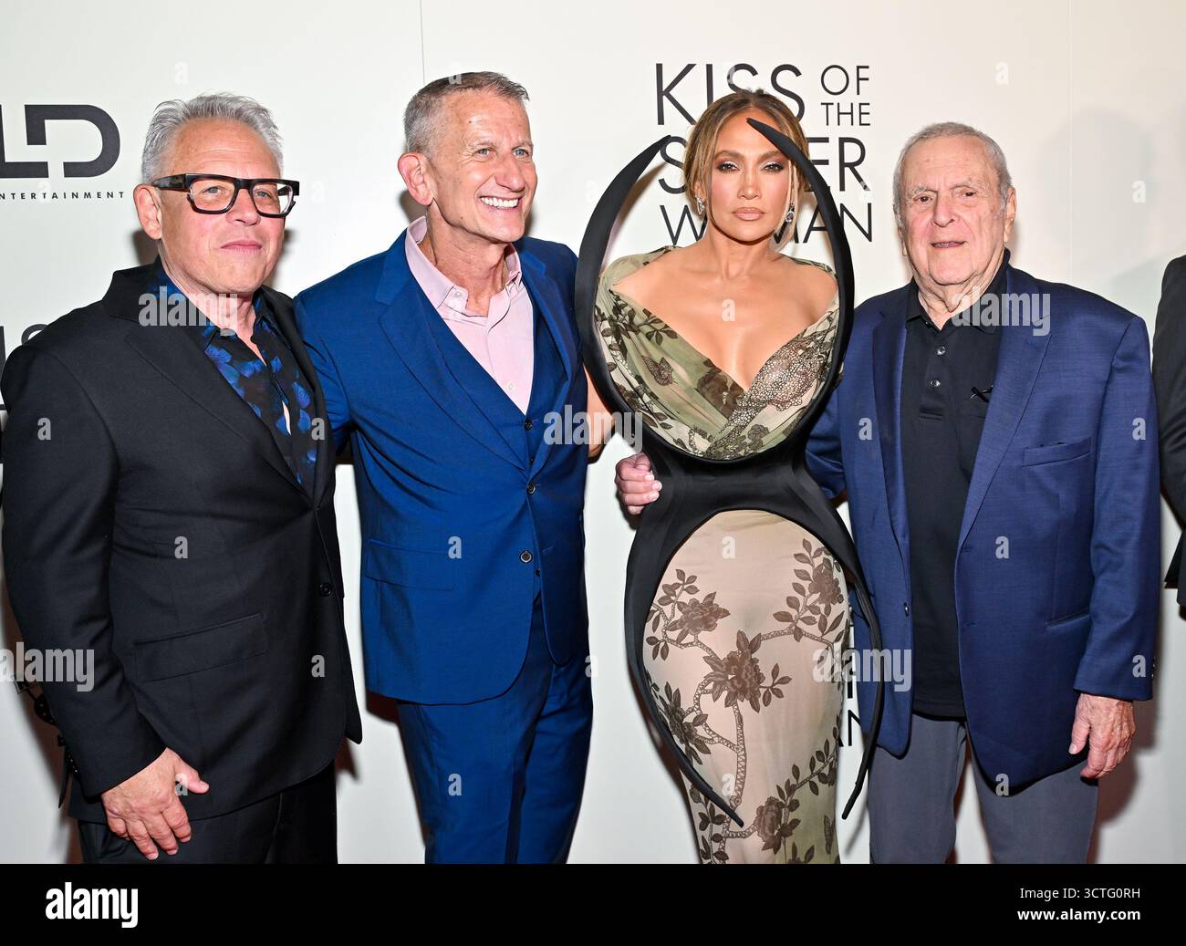 Bill Condon, left, Tom Kirdahy, Jennifer Lopez and John Kander attend ...
