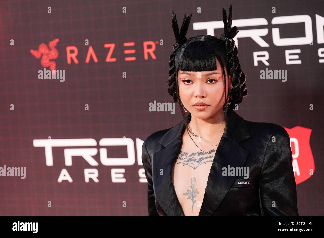 Bella Poarch arrives at the premiere of "Tron: Ares" on Monday, Oct. 6 ...