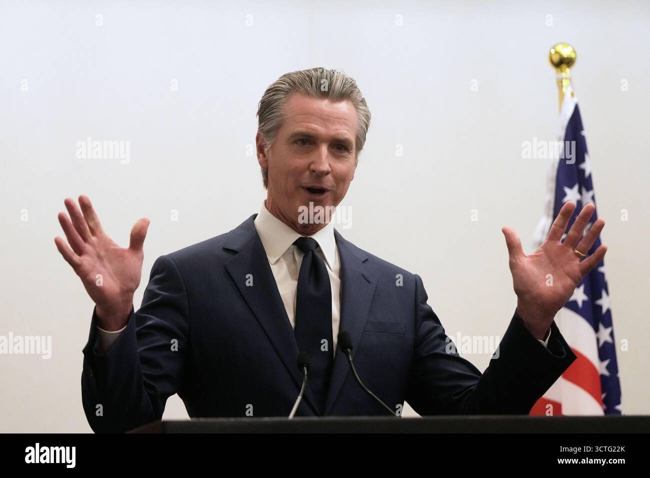 California Gov. Gavin Newsom speaks before the official signing ...