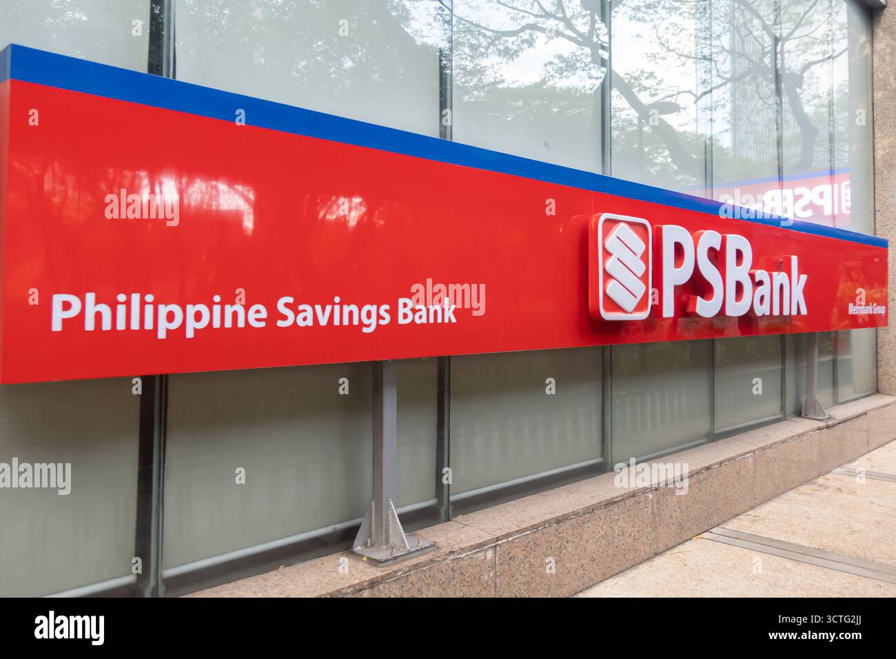 signage for Philippine Savings Bank (PSBank), based in the Philippines ...