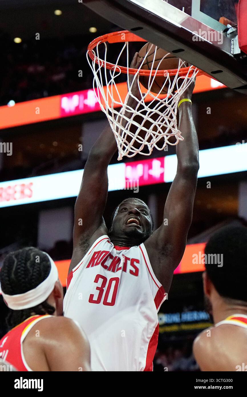 Houston Rockets center Clint Capela (30) dunks during the second half ...