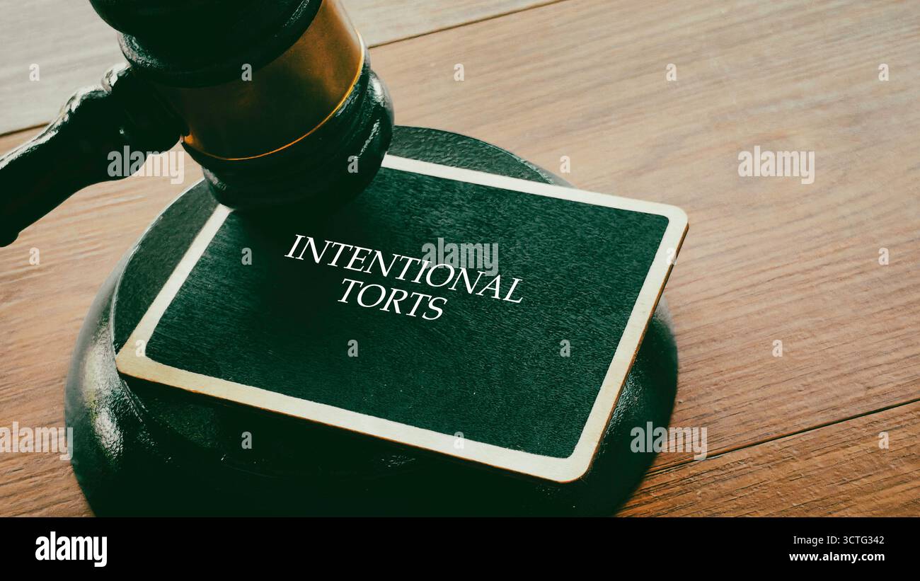 Intentional Torts Text on a Chalkboard with Judge's Gavel Representing ...