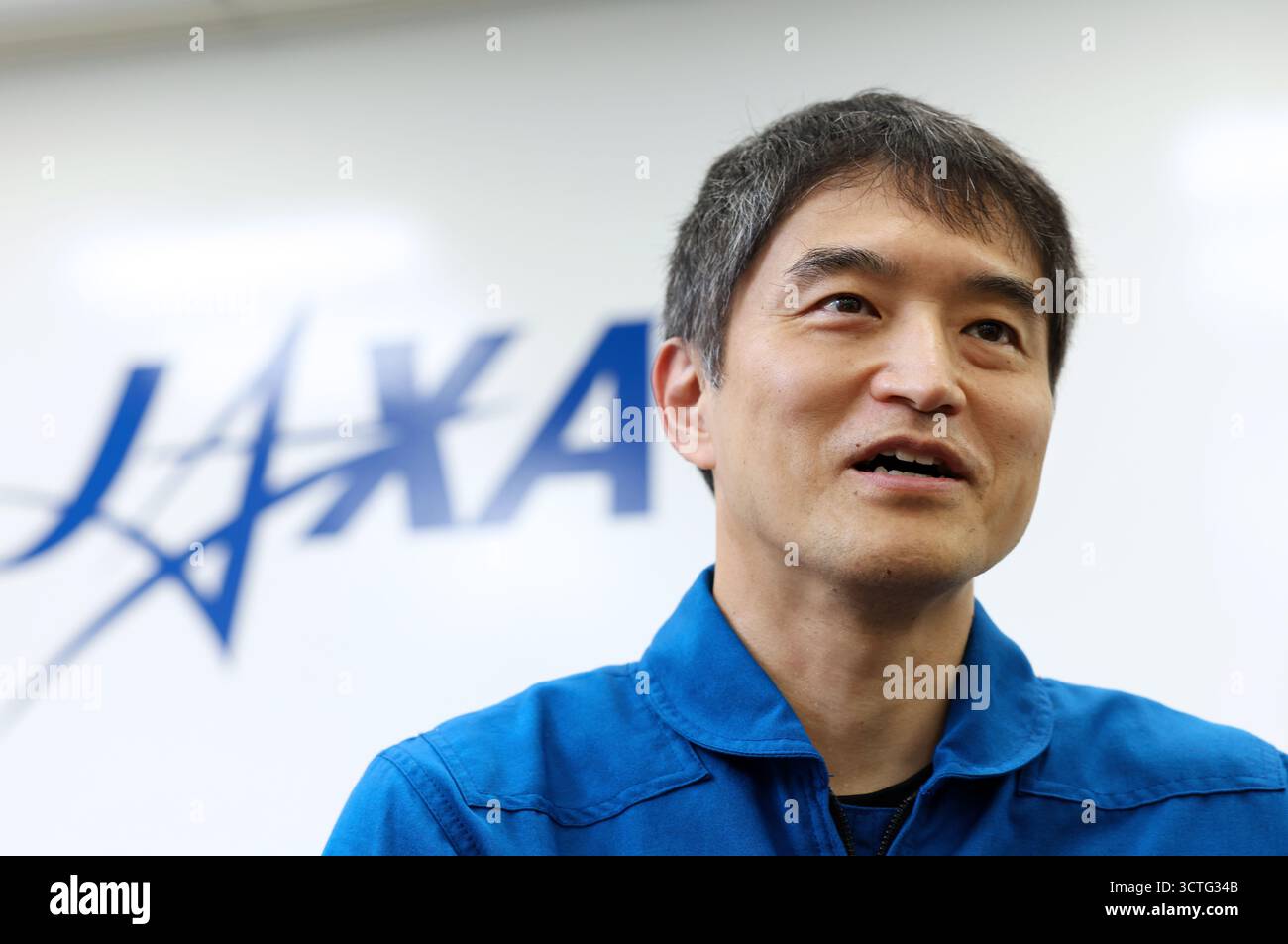 Japanese astronaut Takuya Onishi an interview in Chiyoda Ward, Tokyo on ...