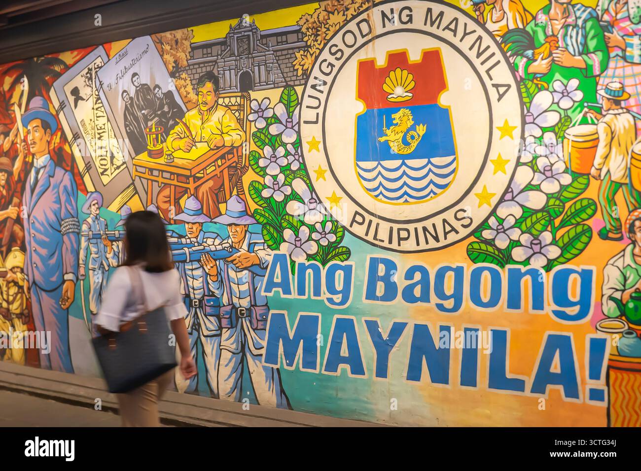 mural "Masigasig na Maynila" inside the Lagusnilad underpass in Manila ...