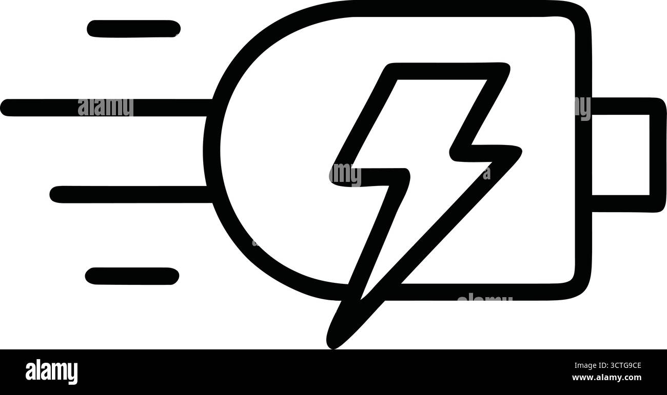 Electric vehicle fast charging symbol indicating rapid energy ...