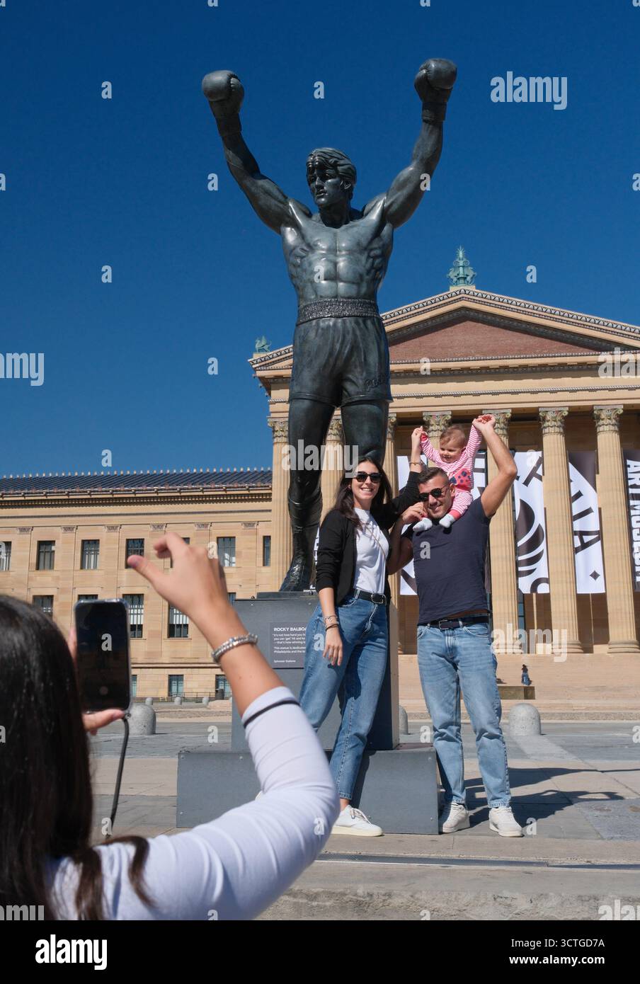 The "Rocky Steps" in front of the Philadelphia Museum of Art, famous as ...