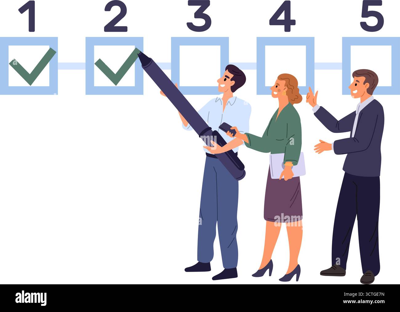 Ticking off checklist items Stock Vector Images - Alamy