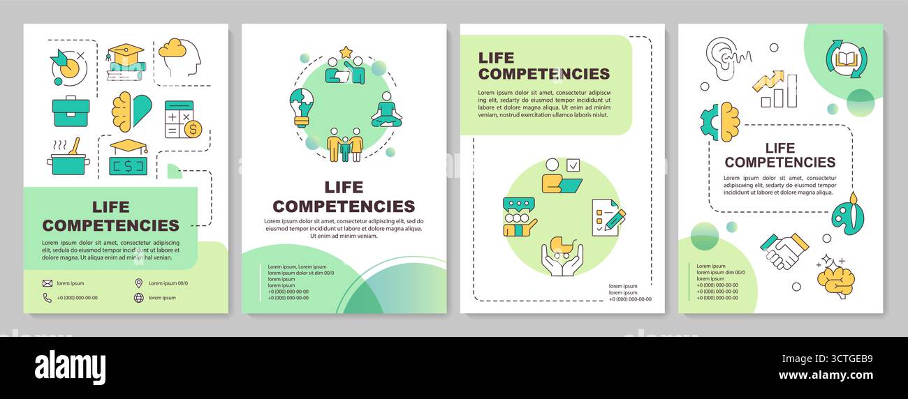 Life competencies green circle brochure layout Stock Vector Image & Art ...