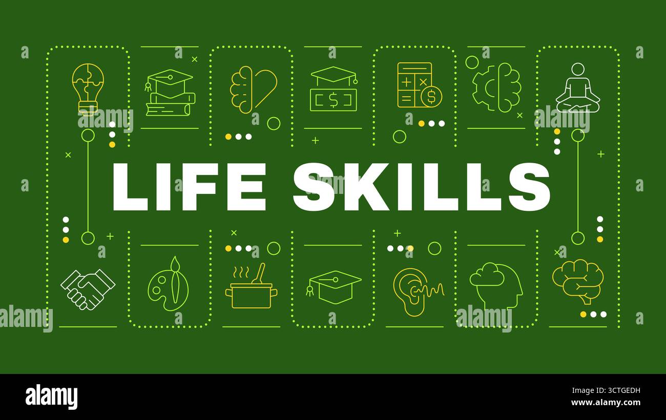 Life skills green word concept Stock Vector Image & Art - Alamy