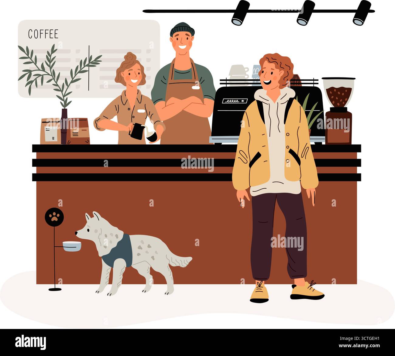 Counter coffee shop people Cut Out Stock Images & Pictures - Alamy