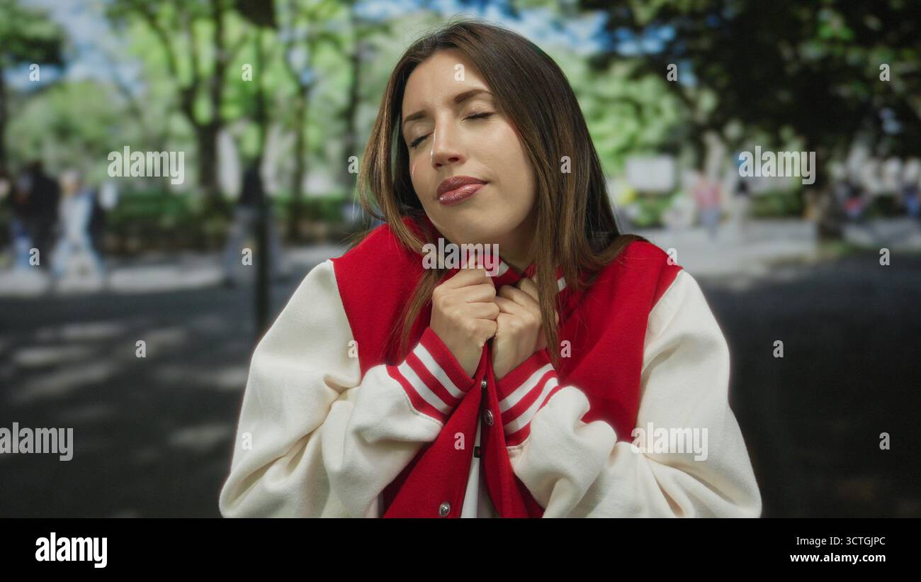Cheerleader in red varsity uniform hi-res stock photography and images ...
