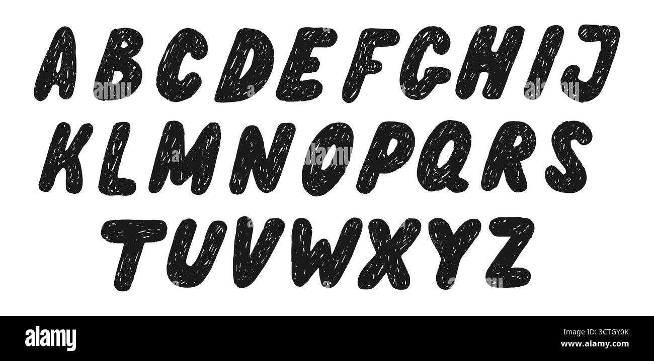 Black Bold Alphabet Capital Letters On White Stock Vector Image & Art ...
