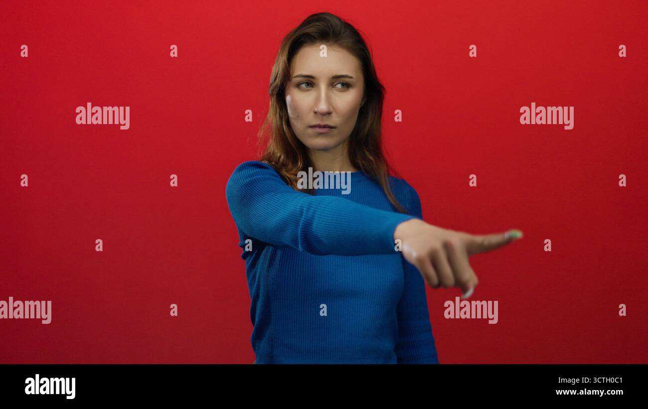 Woman pointing determination wearing vote hi-res stock photography and ...