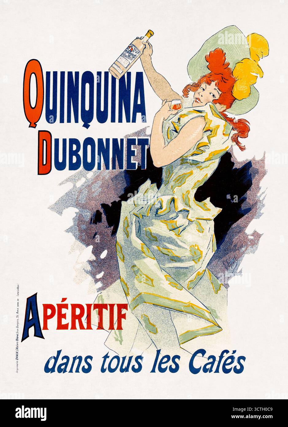 Color lithograph produced by Jules Chéret to advertise the Quinquina ...