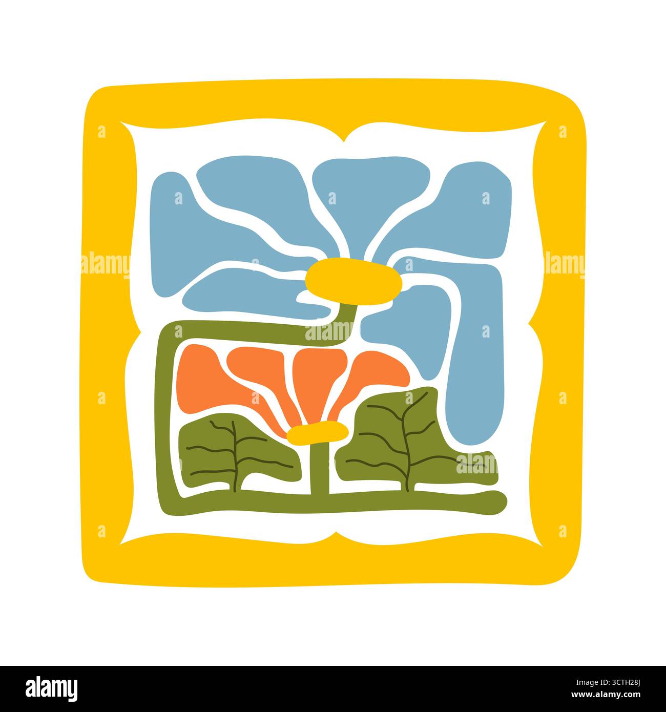 Hand-drawn colorful floral element Stock Vector Image & Art - Alamy