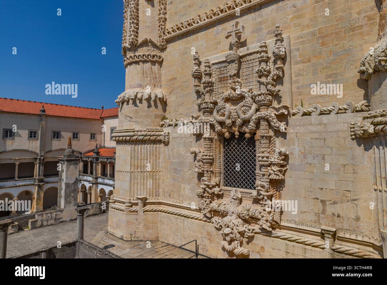Tomar, Portugal - June 19, 2025: Detail of Chapter window, (Janela do ...