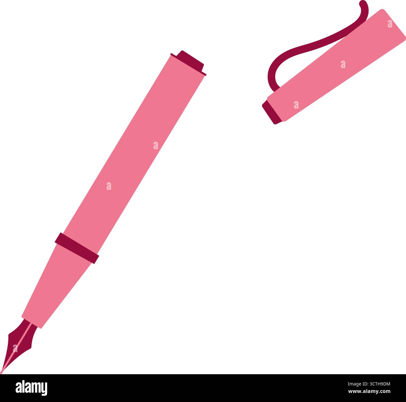 Cute pink pen heart Stock Vector Images - Alamy