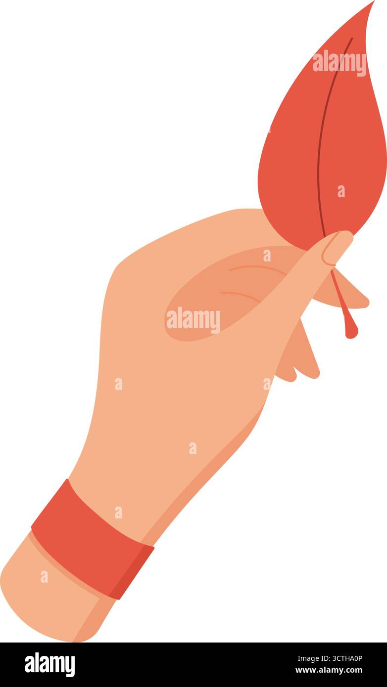 Hand holding a leaf Stock Vector Images - Alamy