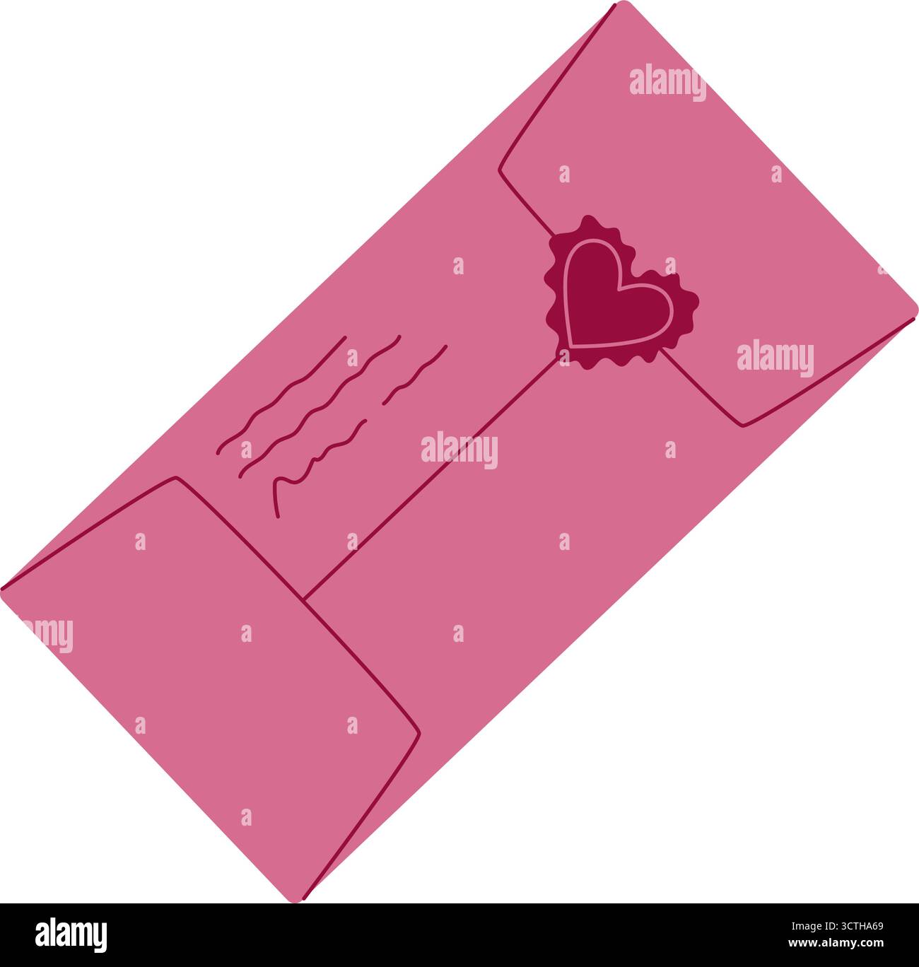 Open envelope romantic stationery Stock Vector Images - Alamy