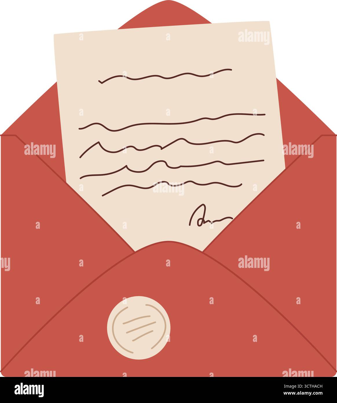 Letter In Flat Cartoon Envelope Stock Vector Image & Art - Alamy