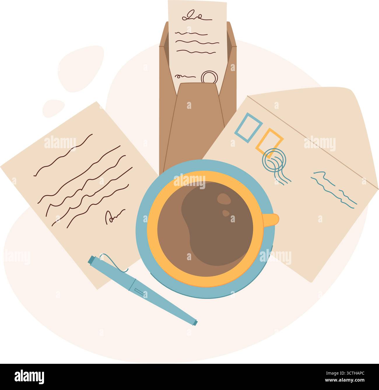 Composition envelope stamp letter Stock Vector Images - Alamy