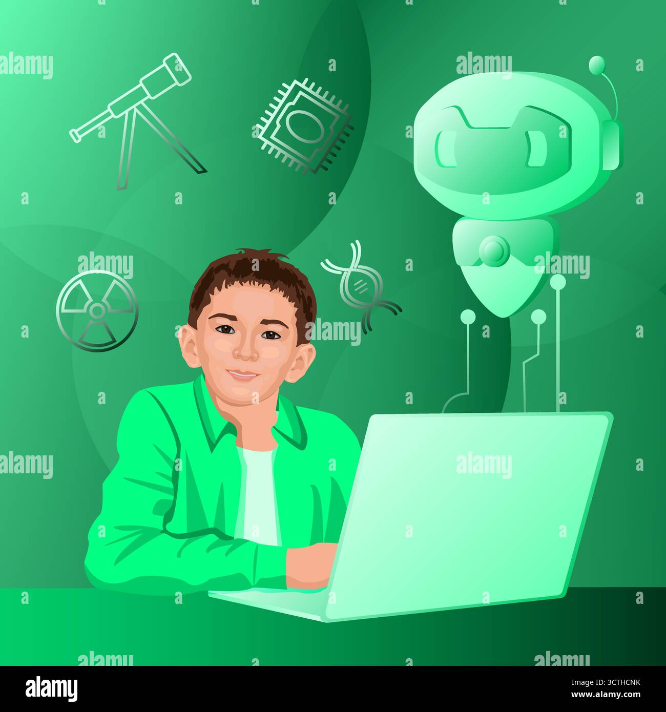 Asian boy child isolated Stock Vector Images - Alamy