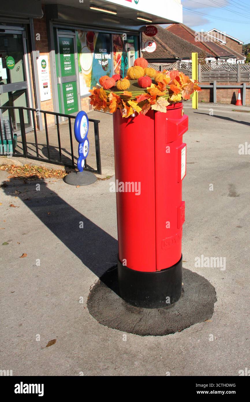 Knitted Post Box Topper, Hallowe'en Theme, Sheffield, England, UK Stock ...