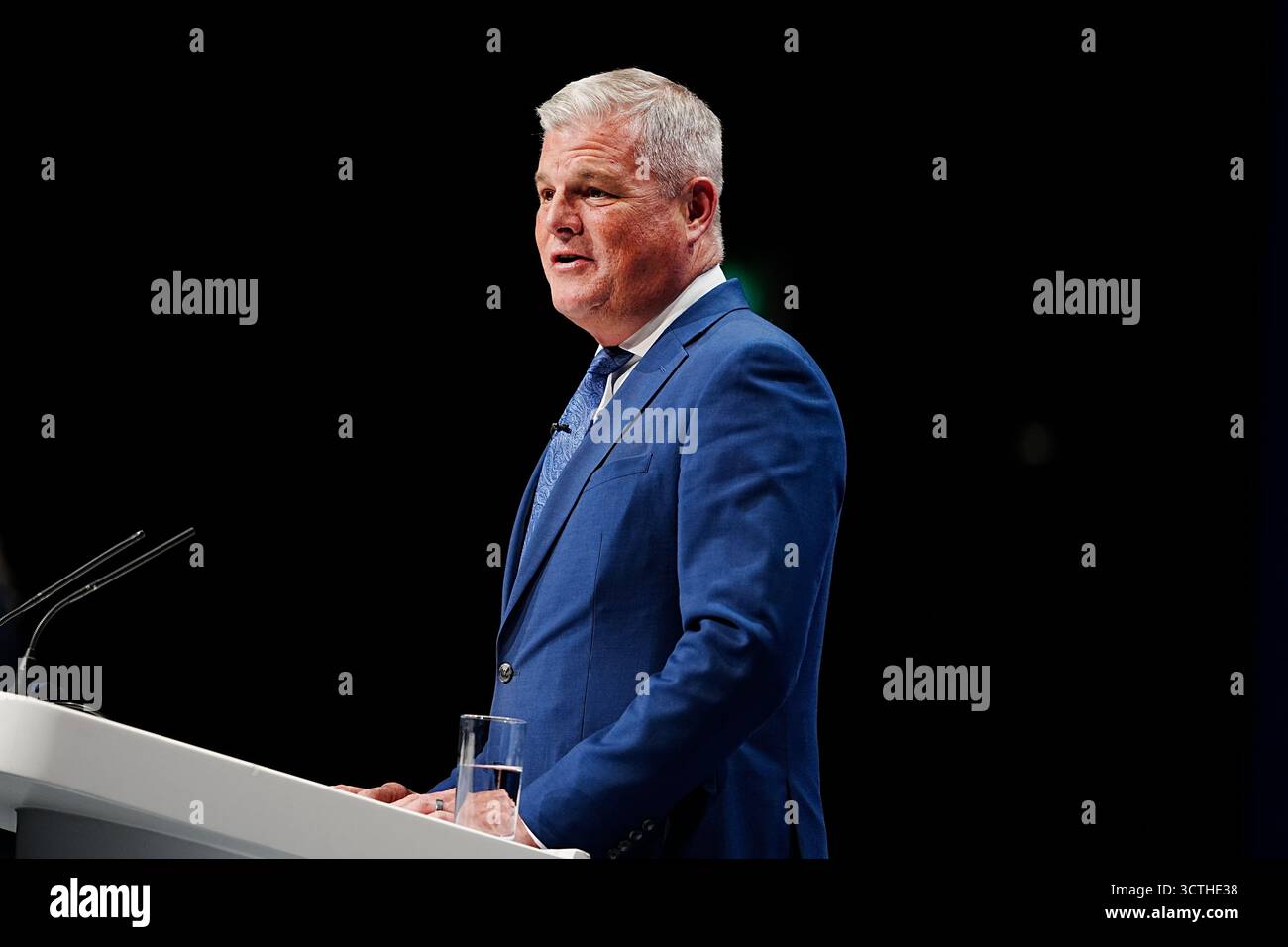 Shadow health secretary Stuart Andrew delivers a speech during the ...