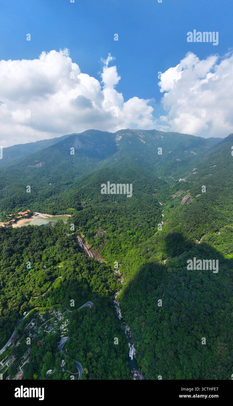 Aerial photography of Nanlou Temple in Luofu Mountain, Boluo County ...
