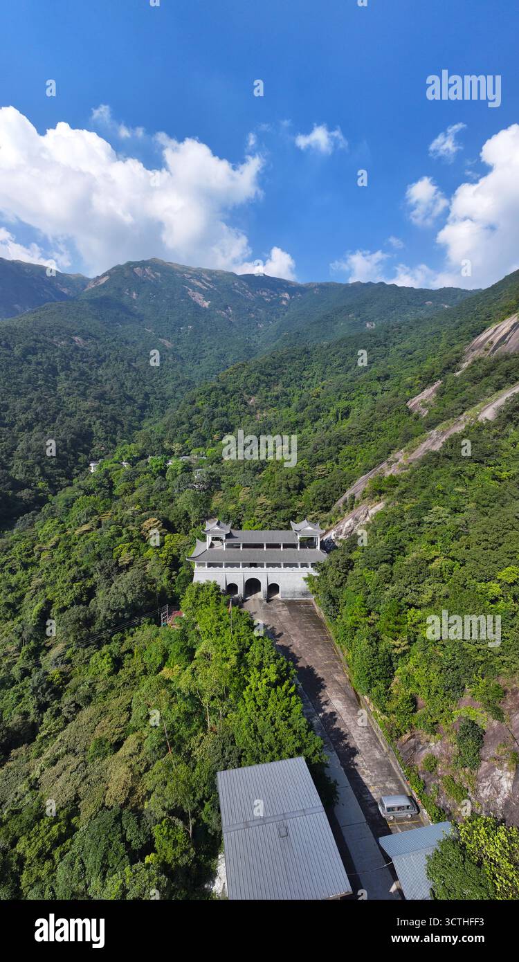 Aerial photography of Nanlou Temple in Luofu Mountain, Boluo County ...