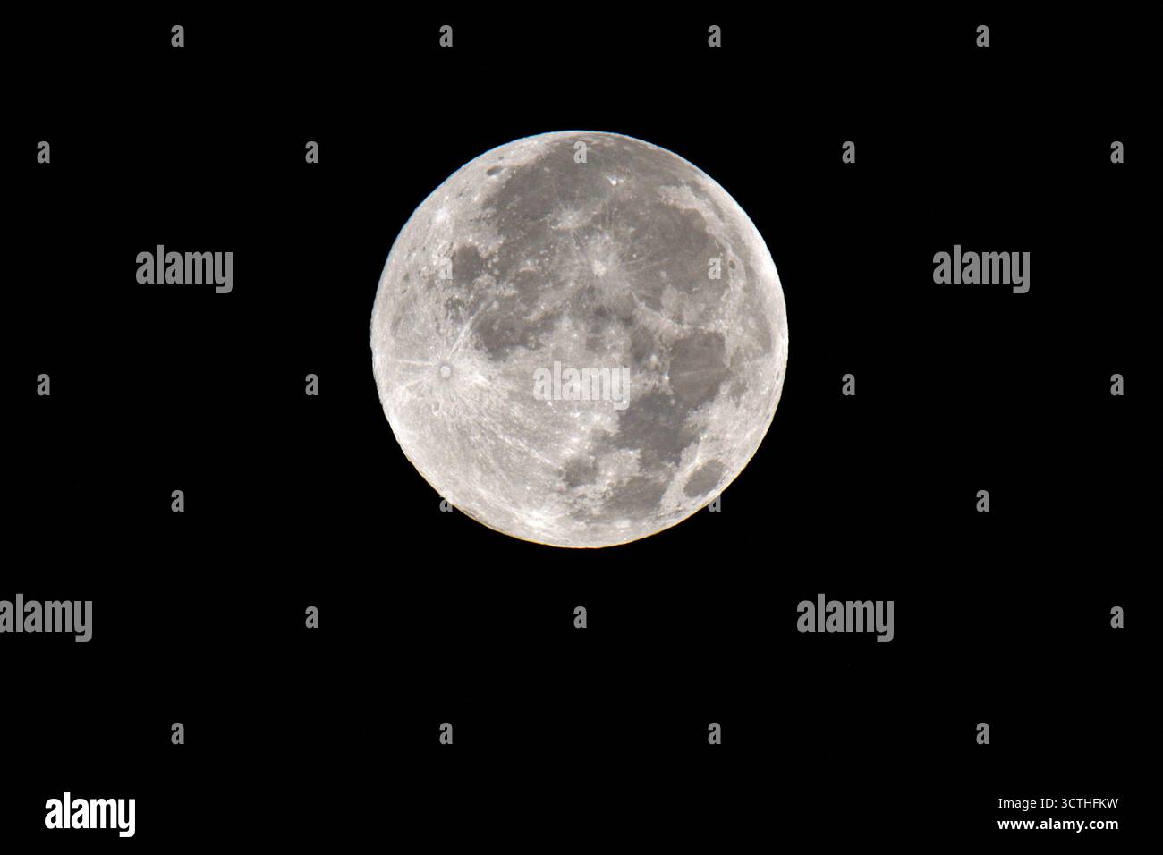 View of the Full Hunter's Moon also called the Super Harvest Moon which ...