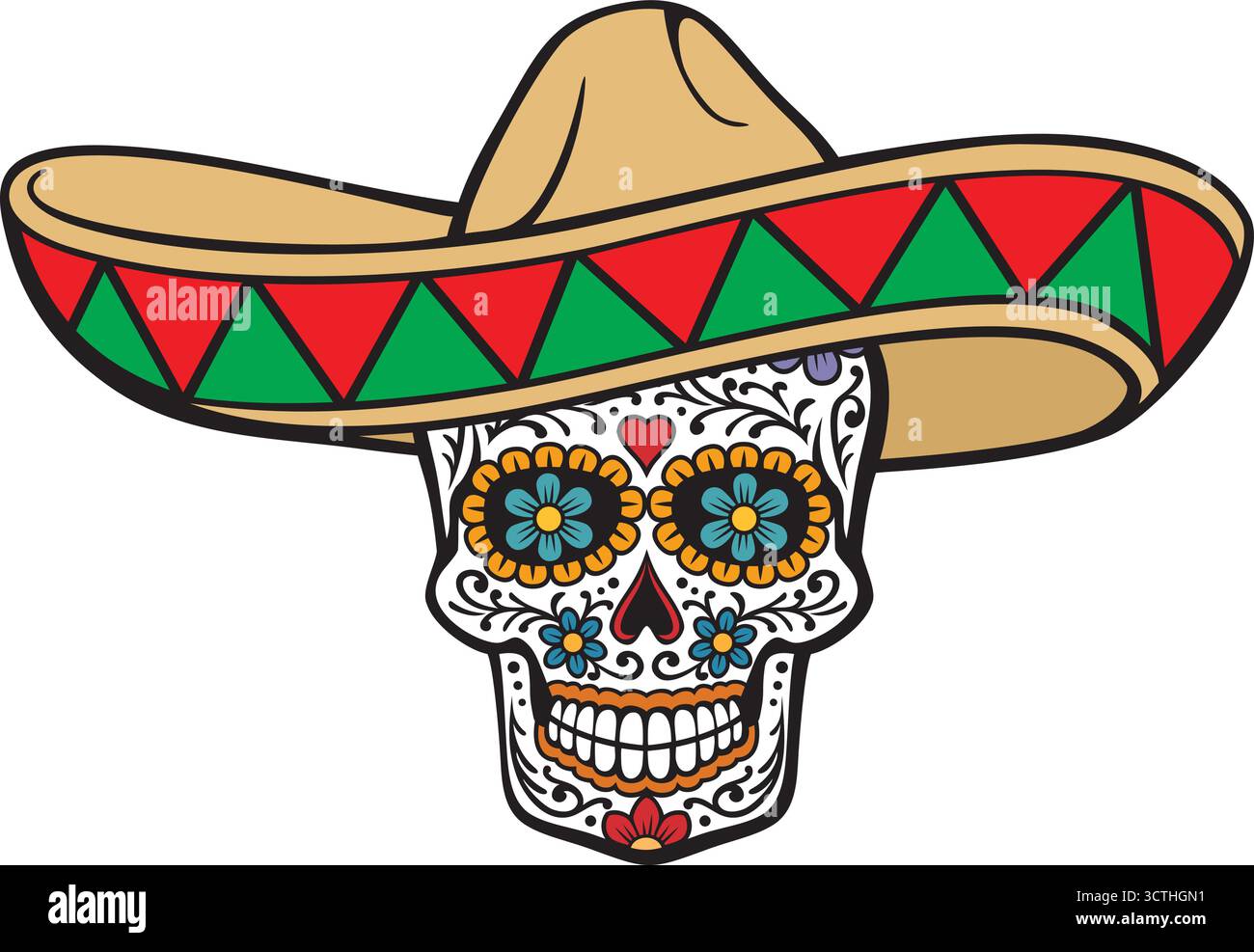 Day of the dead traditional illustration Stock Vector Images - Alamy
