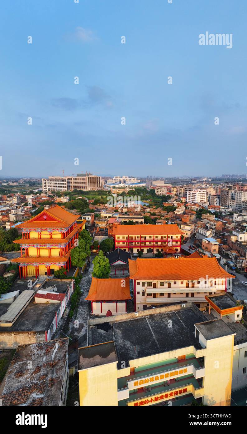 Aerial photography of Mingyue Ancient Temple in Tiechang, Shiwan Town ...