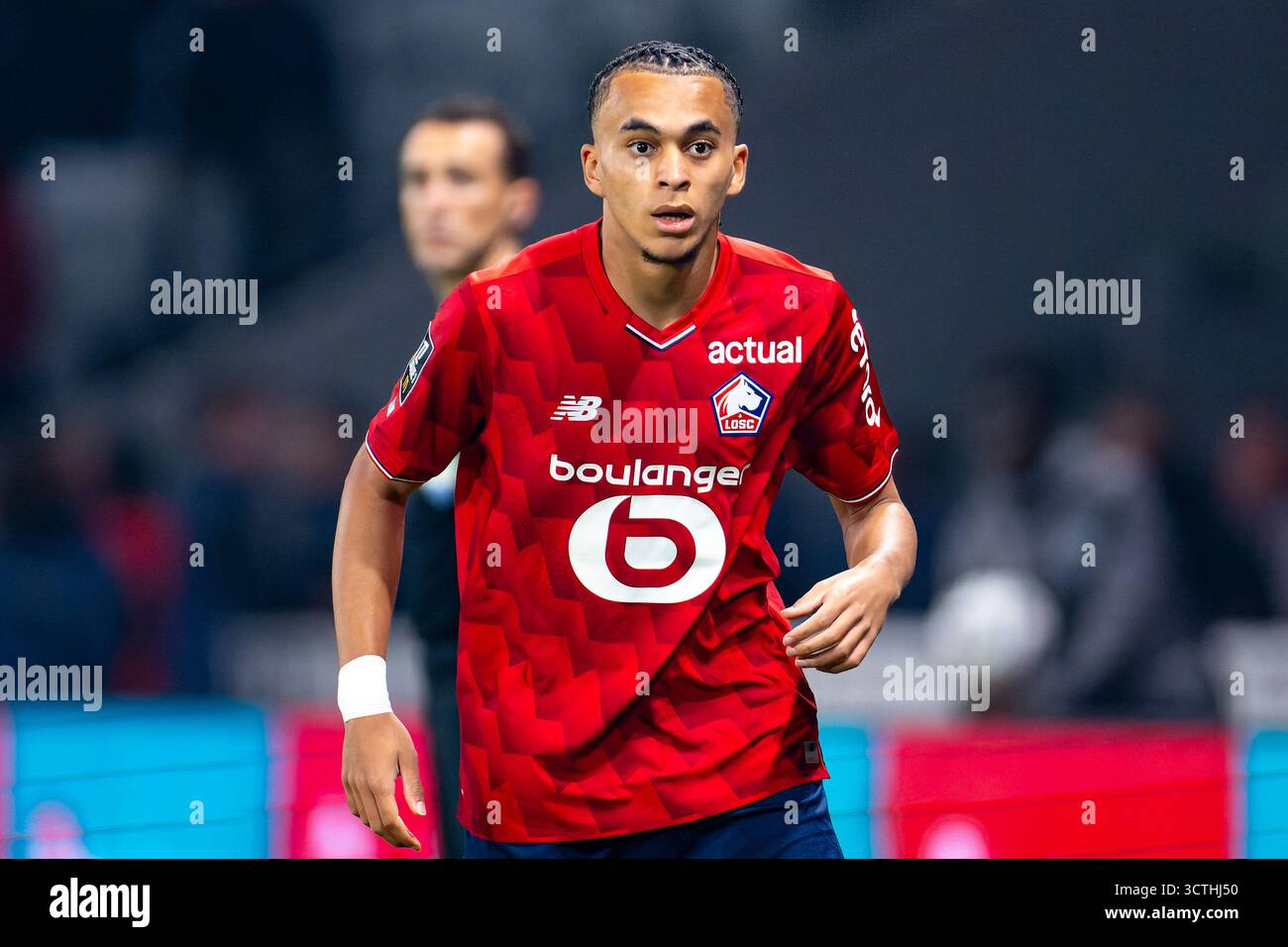 LILLE, FRANCE - OCTOBER 5: Ethan Mbappe of Lille OSC looks on during ...