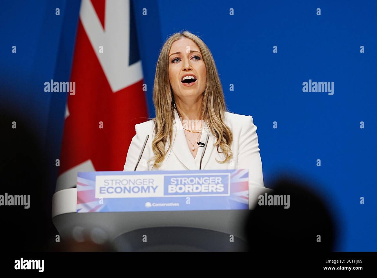 Shadow education secretary Laura Trott delivers a speech during the ...