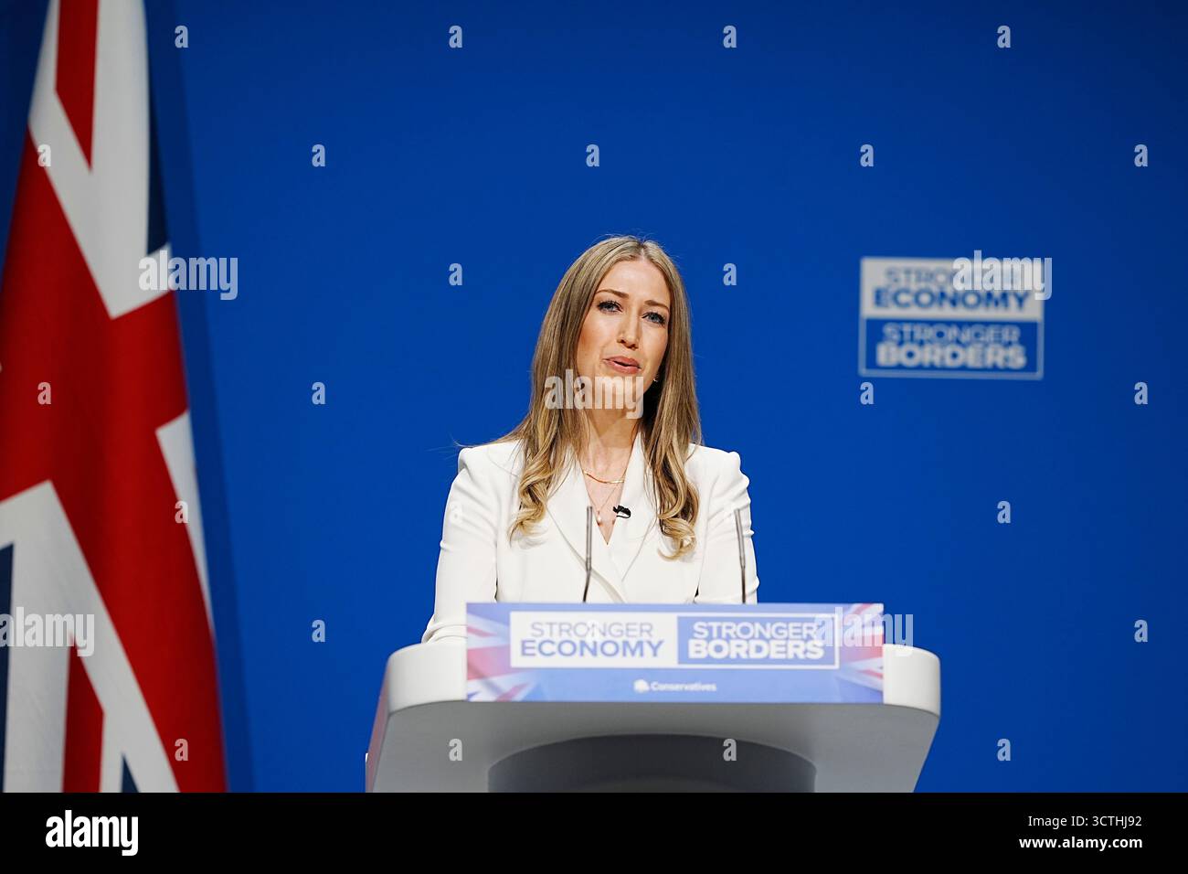 Shadow education secretary Laura Trott delivers a speech during the ...