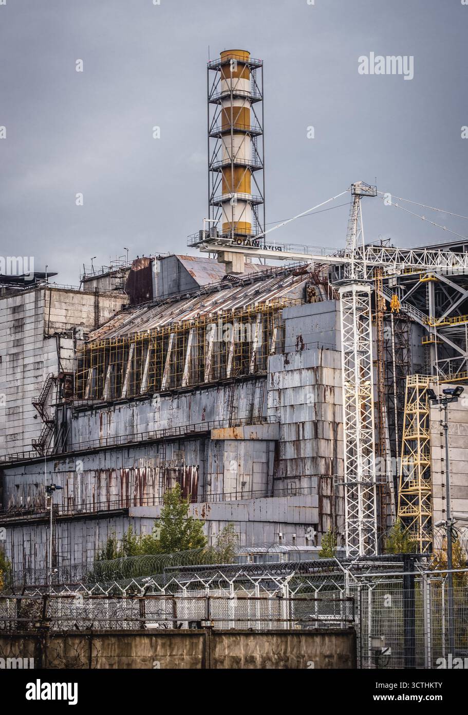 Chernobyl Zone, Ukraine - September 30, 2014: Old construction called ...