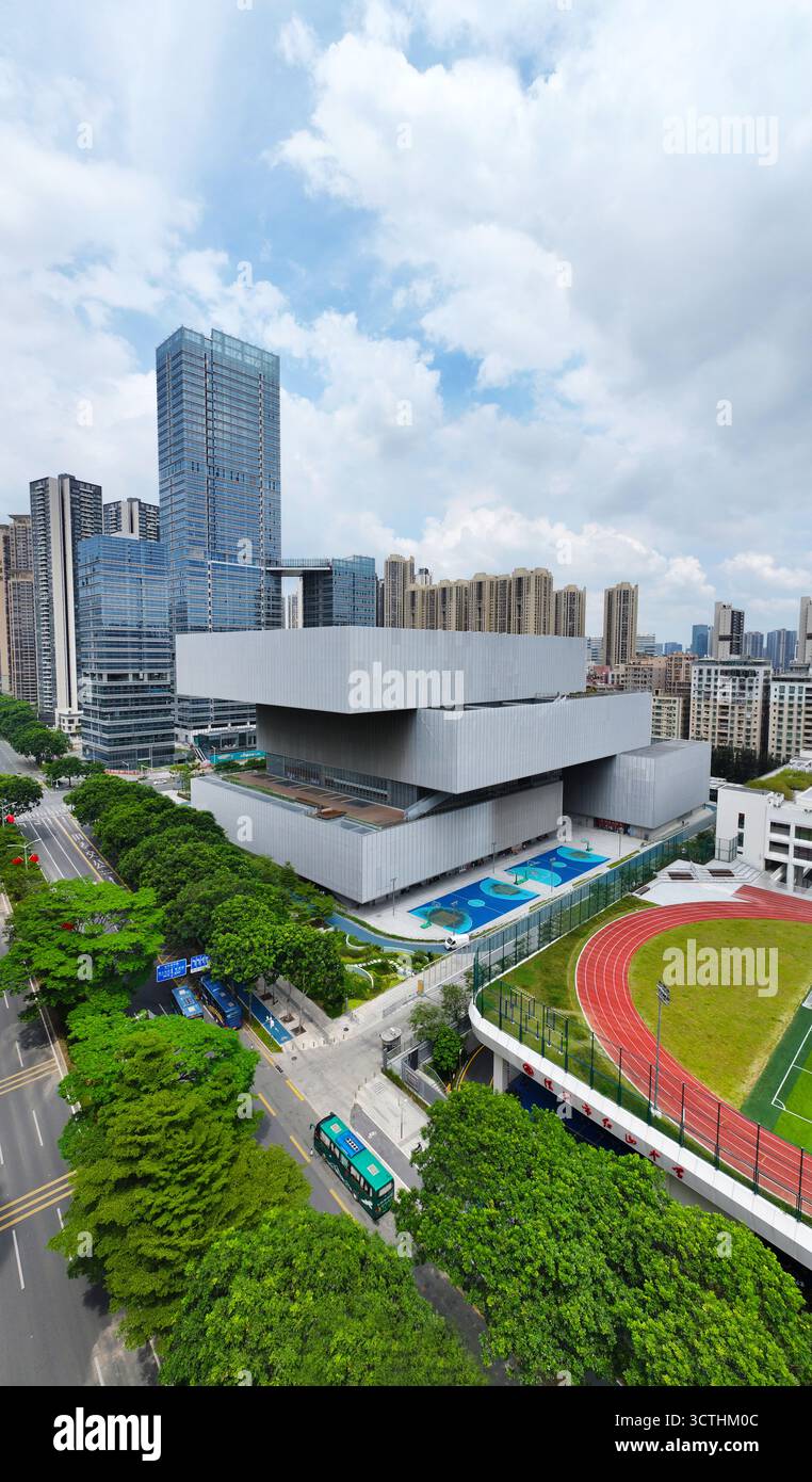 Aerial photography of Longtang Park, Jianshang Sports Complex, Longhua ...