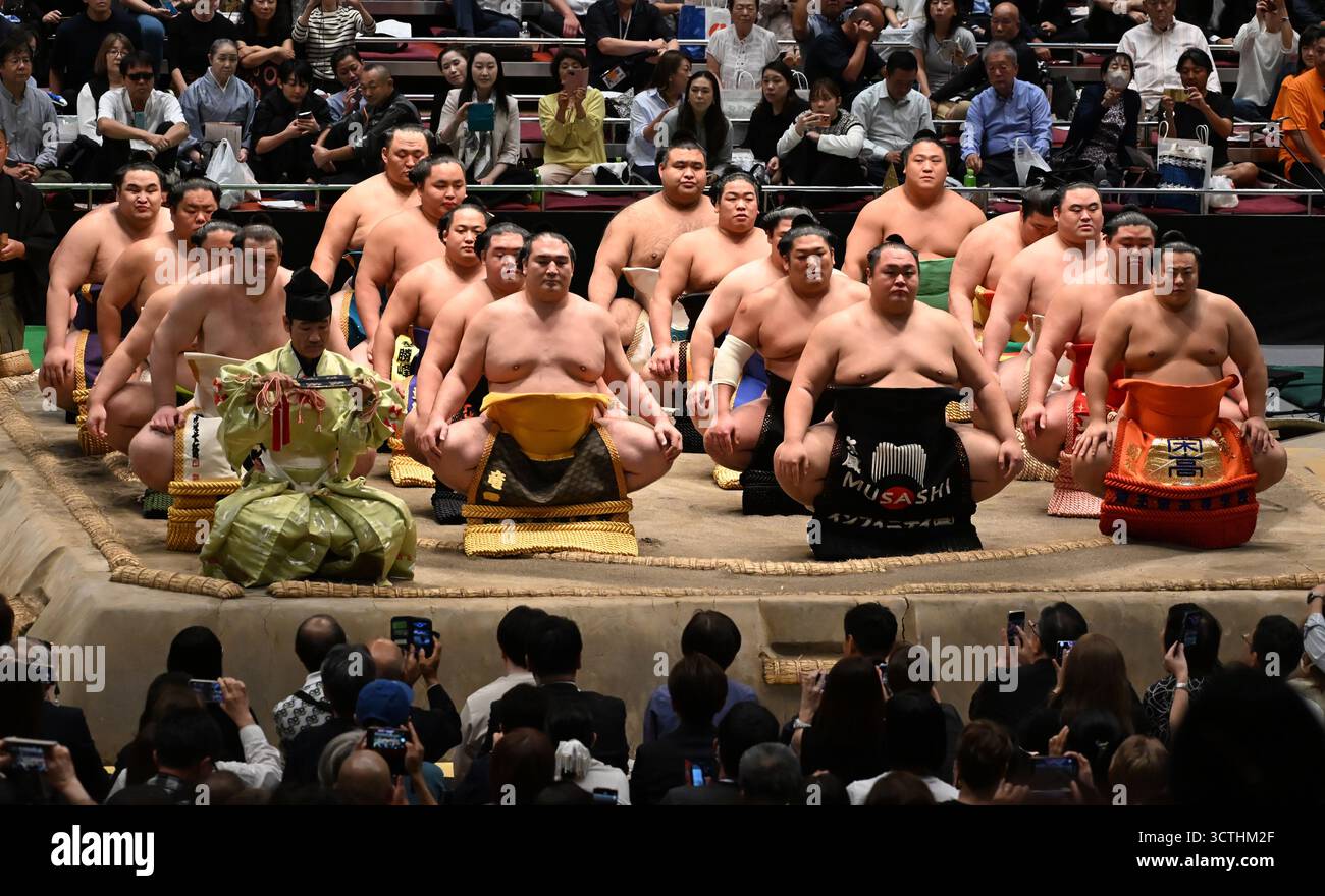 An event of ancient and modern Sumo tournament commemorating the 100th ...