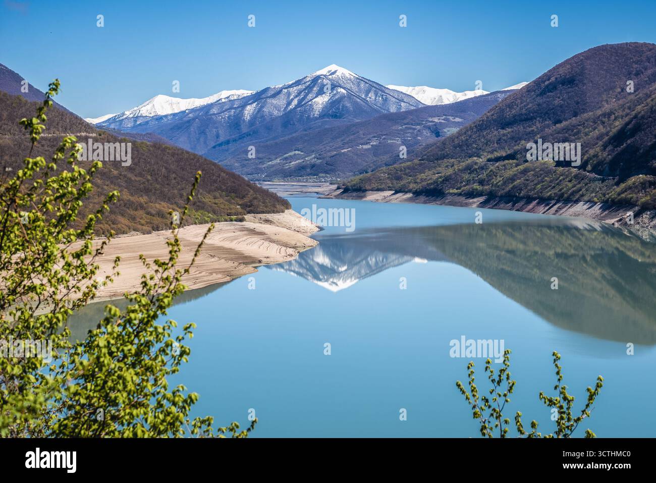 Zhinvali Reservoir on the Aragvi river seen from famous Georgian ...
