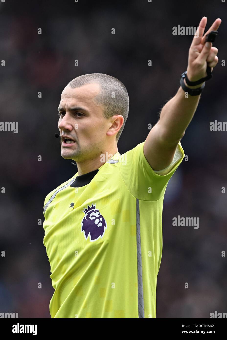 Referee Andrew Kitchen during the Premier League match at Villa Park ...