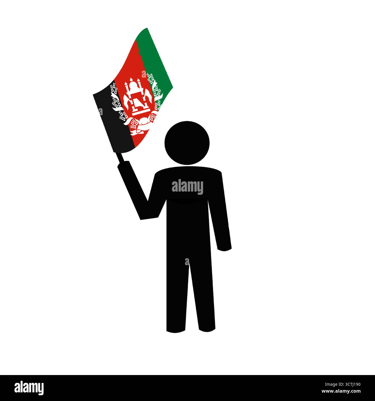 afghanistan civilian human icon holding afghanistan flag identity Stock ...