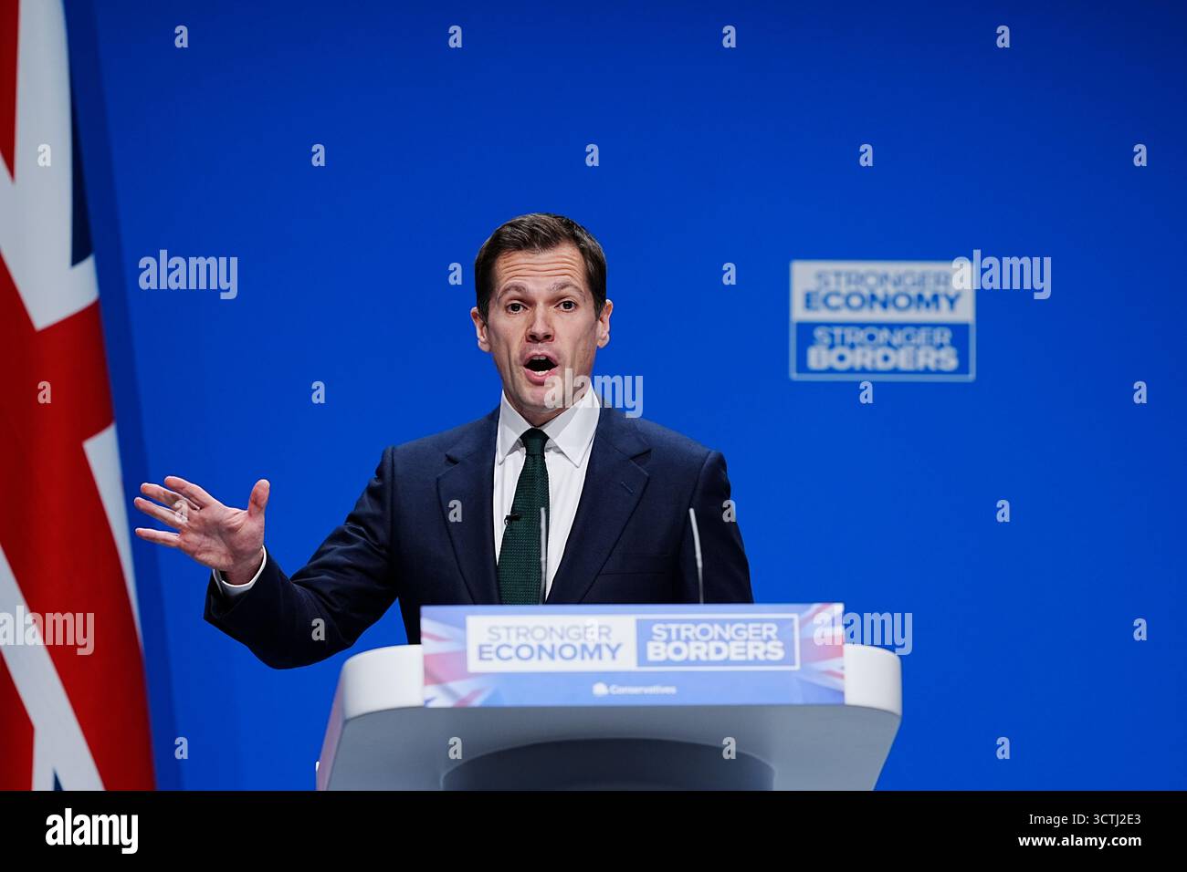 Shadow justice secretary Robert Jenrick delivers a speech during the ...