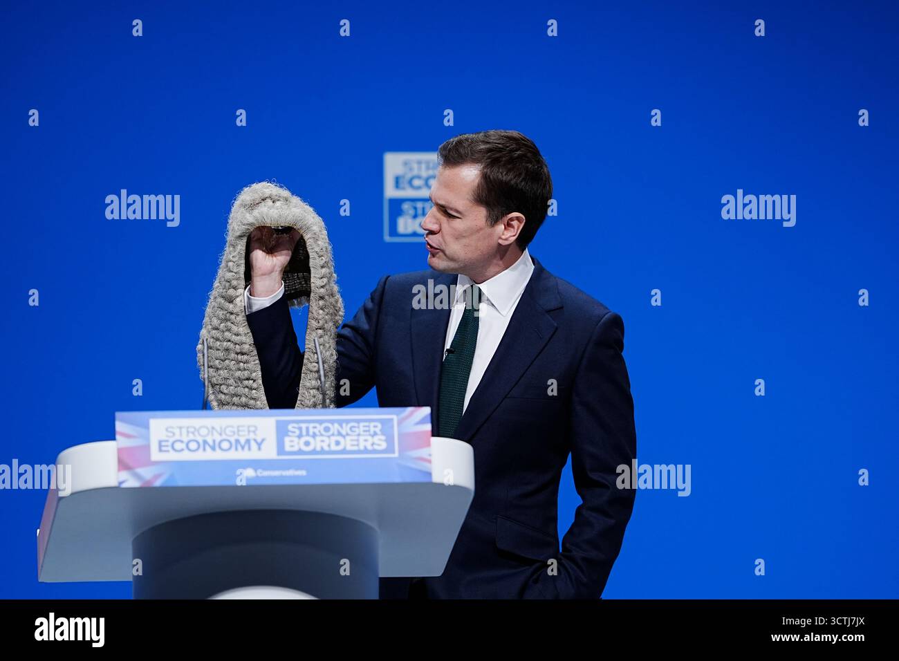 Shadow justice secretary Robert Jenrick delivers a speech during the ...