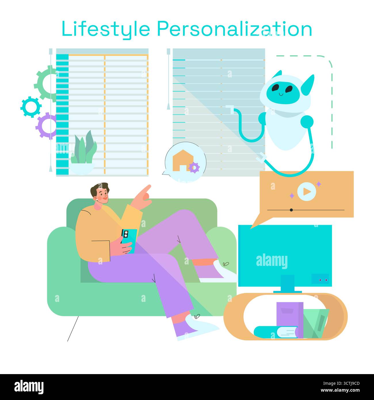 Integration technology home comfort Stock Vector Images - Alamy