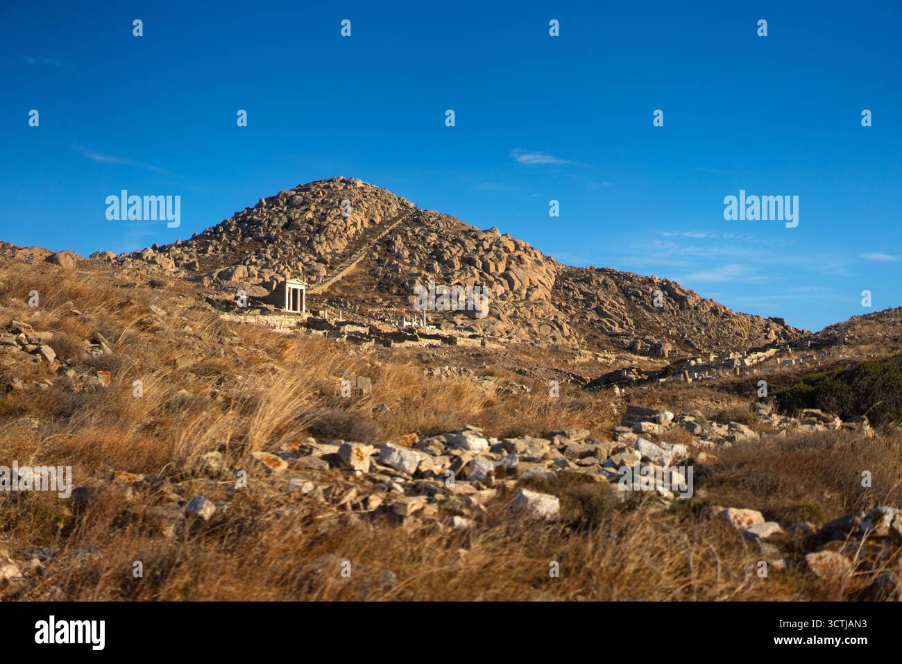 The Greek island of Delos, the birthplace of the God Apollo according ...