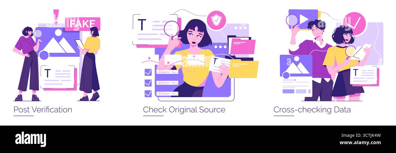 Checking authenticity Stock Vector Images - Alamy