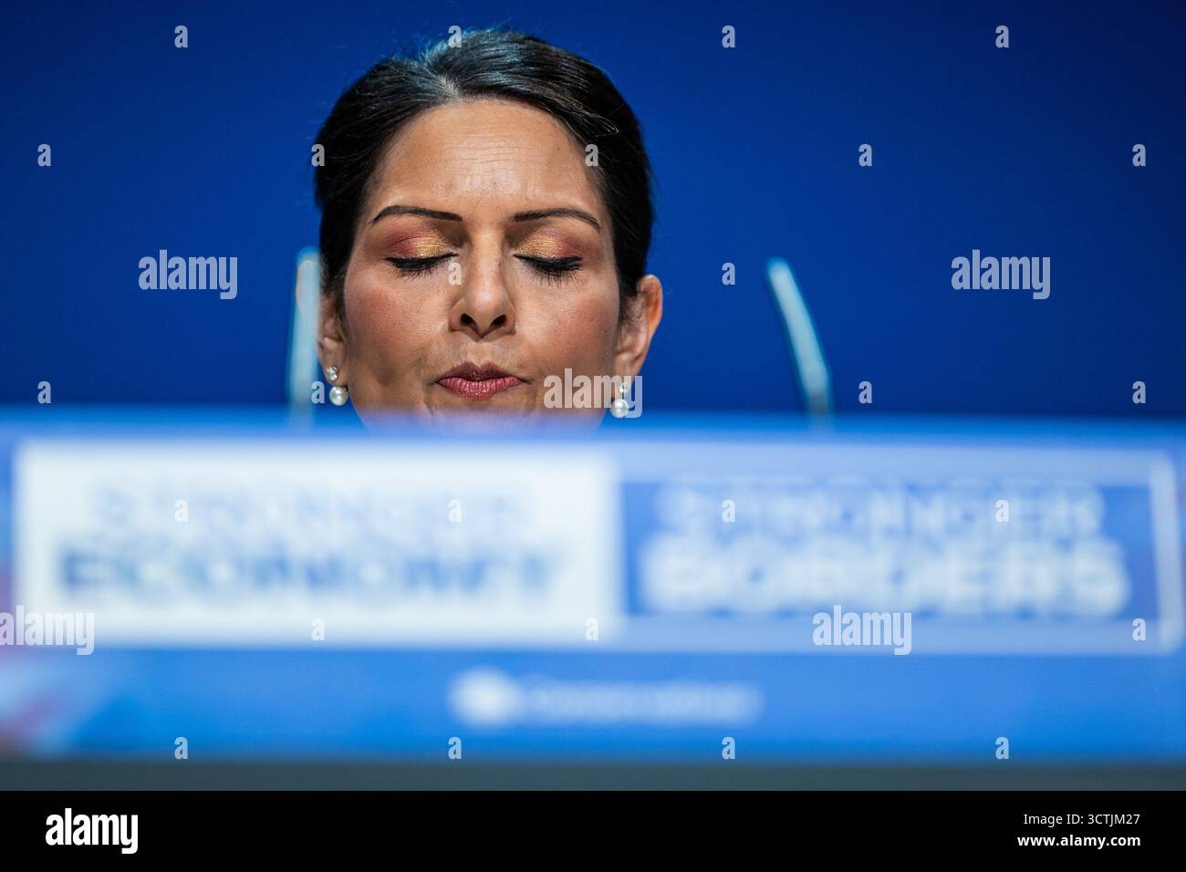 Manchester, UK. 07th Oct, 2025. Dame Priti Patel the Shadow Foreign ...