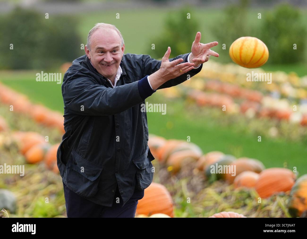 Liberal Democrats Leader Sir Ed Davey visits the 'pick-your-own ...