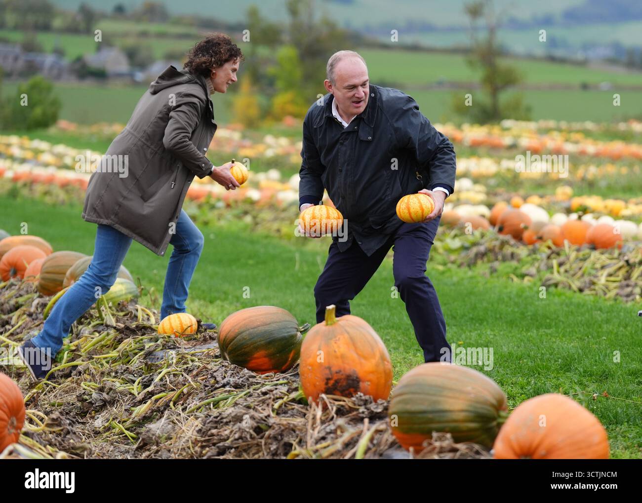 Liberal Democrats Leader Sir Ed Davey visits the 'pick-your-own ...